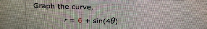 Solved Graph the curve. TITATS r = 6 + sin(40) | Chegg.com
