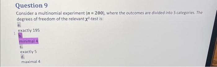 Solved Consider a multinomial experiment ( n=200 ), where | Chegg.com