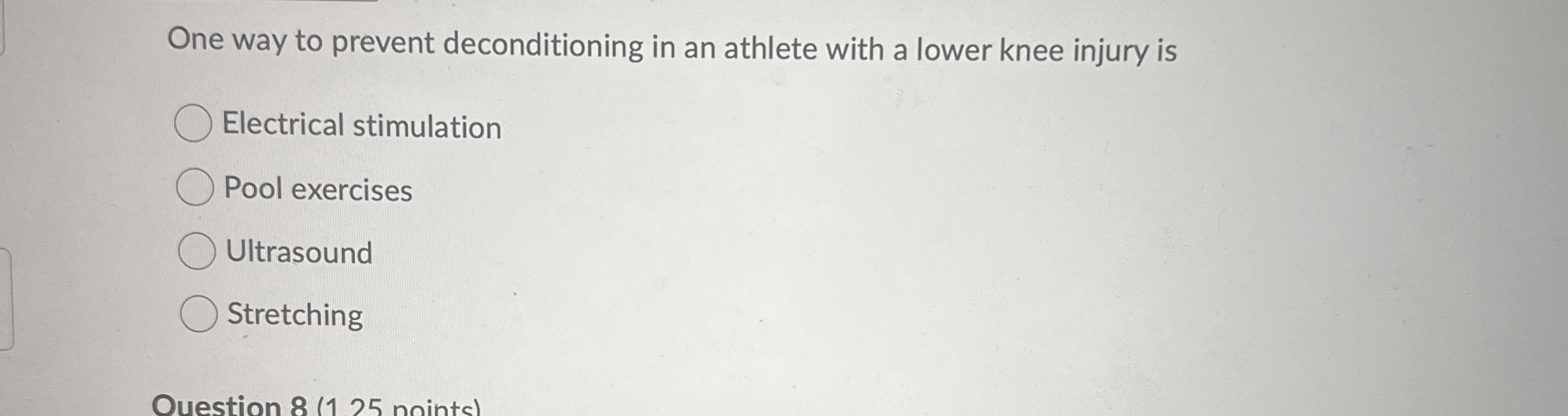 Solved One way to prevent deconditioning in an athlete with | Chegg.com