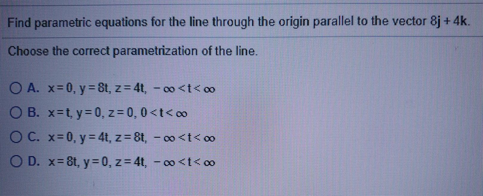 Solved Find parametric equations for the line through the | Chegg.com
