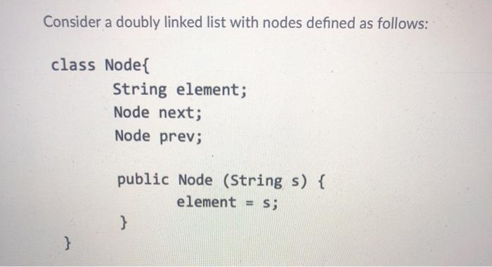 Solved Consider a doubly linked list with nodes defined as | Chegg.com