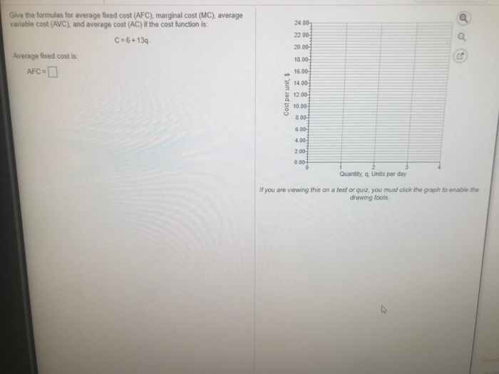 Solved Give the formulas for average fixed cost (AFC), | Chegg.com