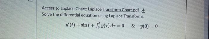 Solved Access to Laplace Chart: Laplace Transform Chart.pdf | Chegg.com