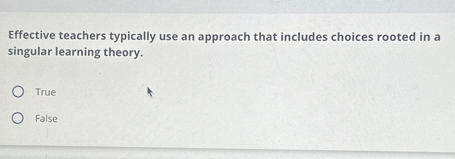 Solved Effective teachers typically use an approach that | Chegg.com