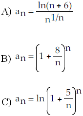 Solved an = ln(n + 6)/n1/n an = (1 + 8/n)n an = ln(1 | Chegg.com
