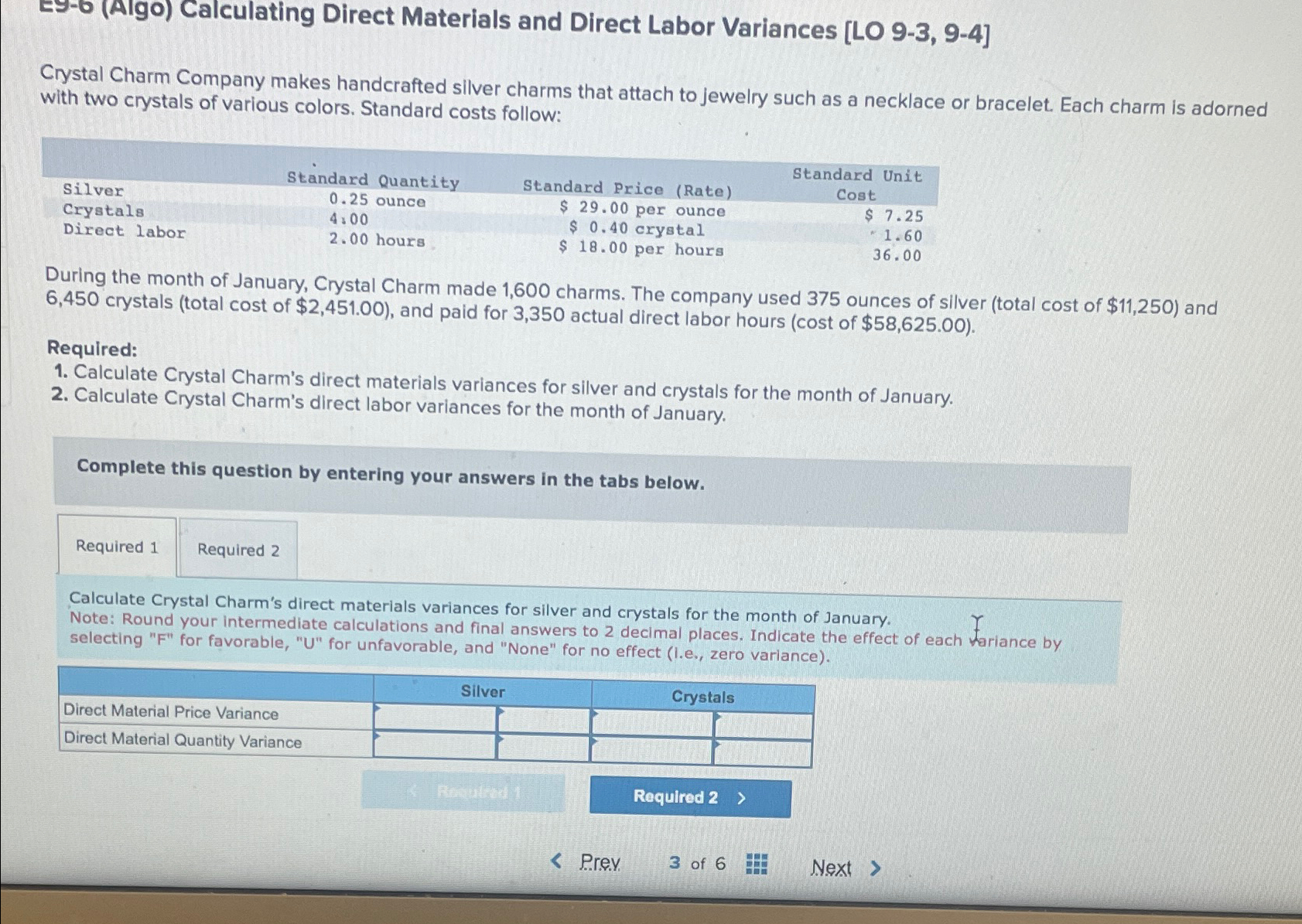 Solved Calculating Direct Materials and Direct Labor | Chegg.com