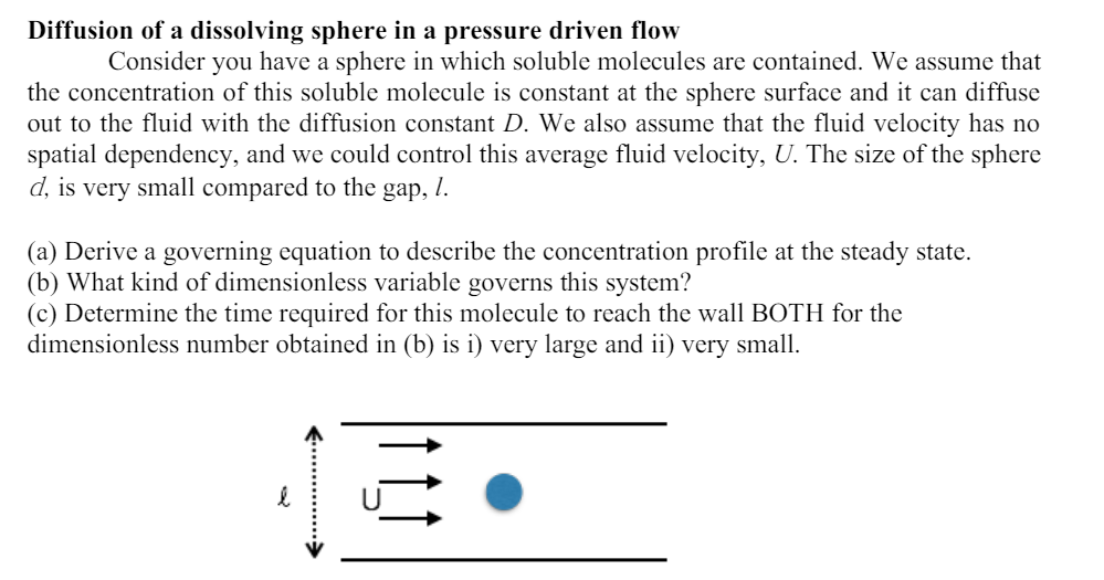 Solved Diffusion of a dissolving sphere in a pressure driven | Chegg.com