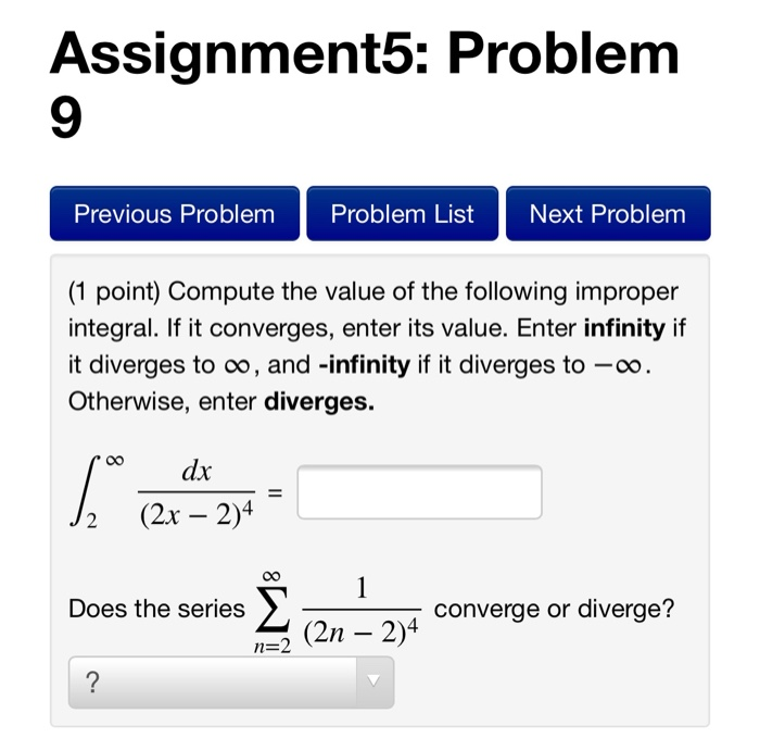 Solved Assignment5 Problem 9 Previous Problem Problem List