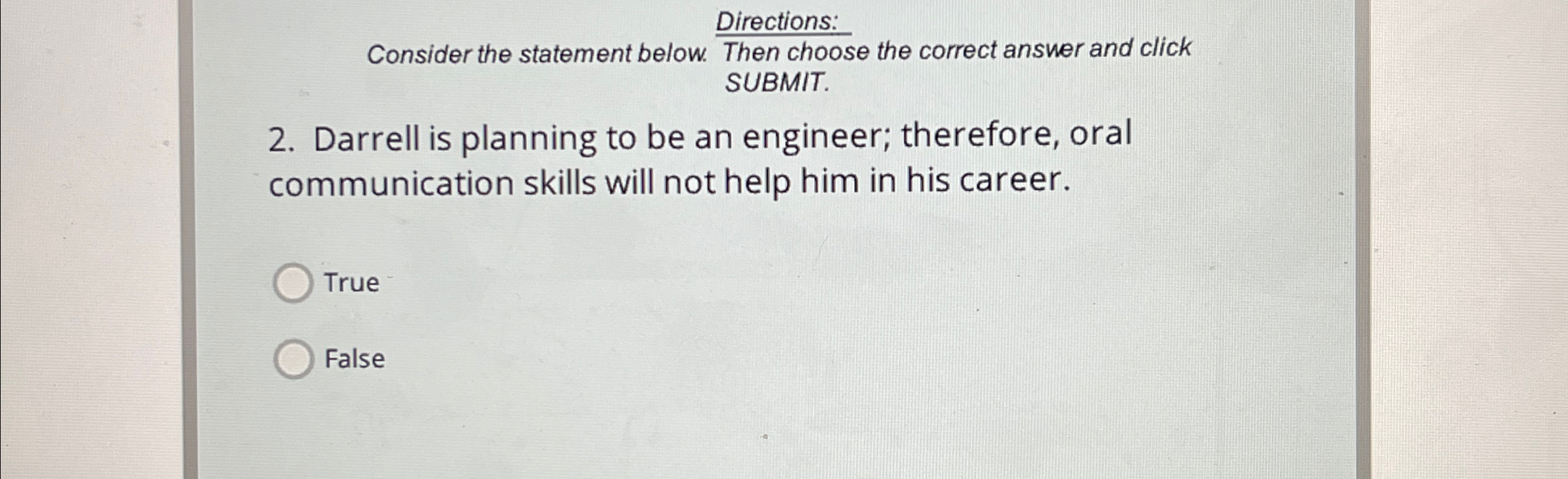 Solved Directions:Consider the statement below. Then choose | Chegg.com