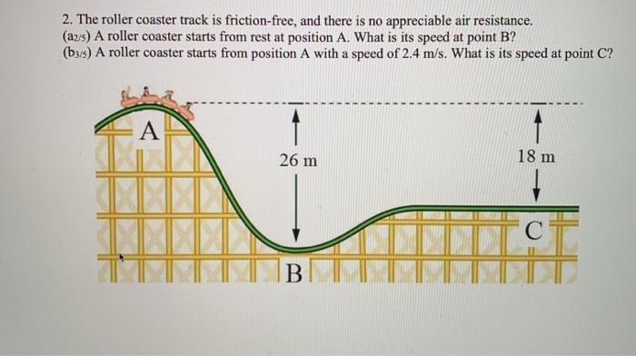 Solved 2. The roller coaster track is friction-free, and | Chegg.com
