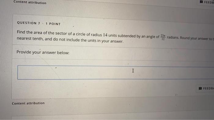 Solved Content attribution FEEDB QUESTION 7.1 POINT Find the | Chegg.com