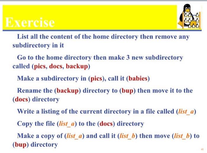 Solved List all the content of the home directory then | Chegg.com Solved List all the content of the home directory then | Chegg.com