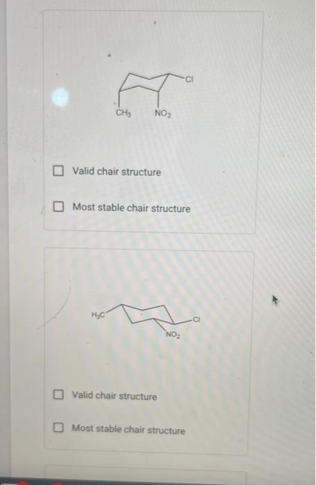 Solved Select the valid chair conformers of the molecule | Chegg.com