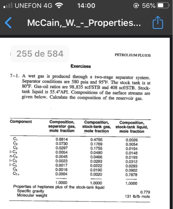 calculate the wet gas formation volume factor of the | Chegg.com