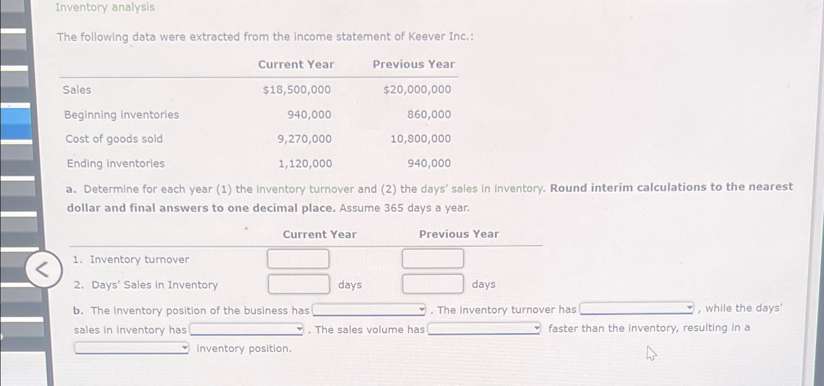 Solved Inventory analysisThe following data were extracted | Chegg.com