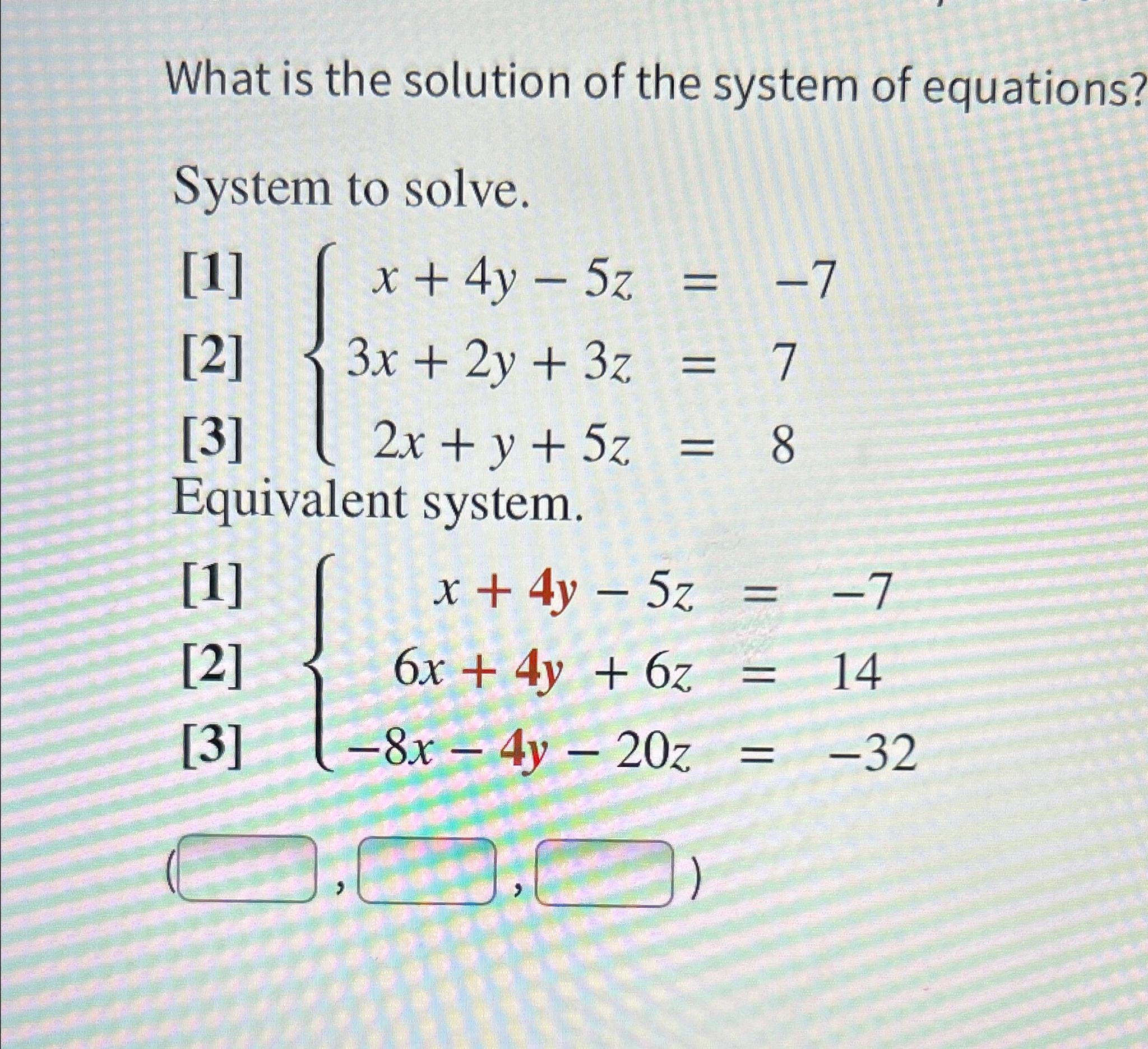 Solved What is the solution of the system of | Chegg.com