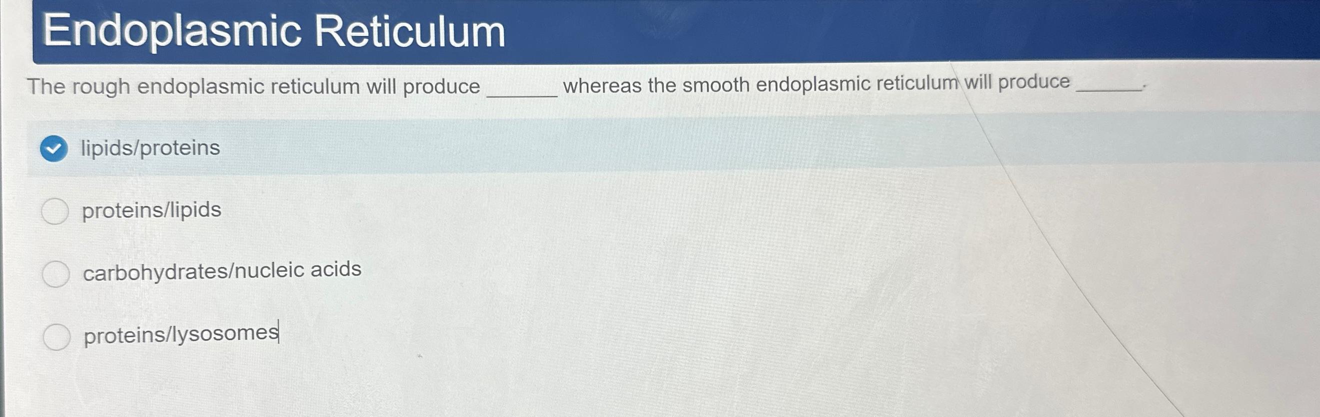 Solved Endoplasmic ReticulumThe rough endoplasmic reticulum | Chegg.com