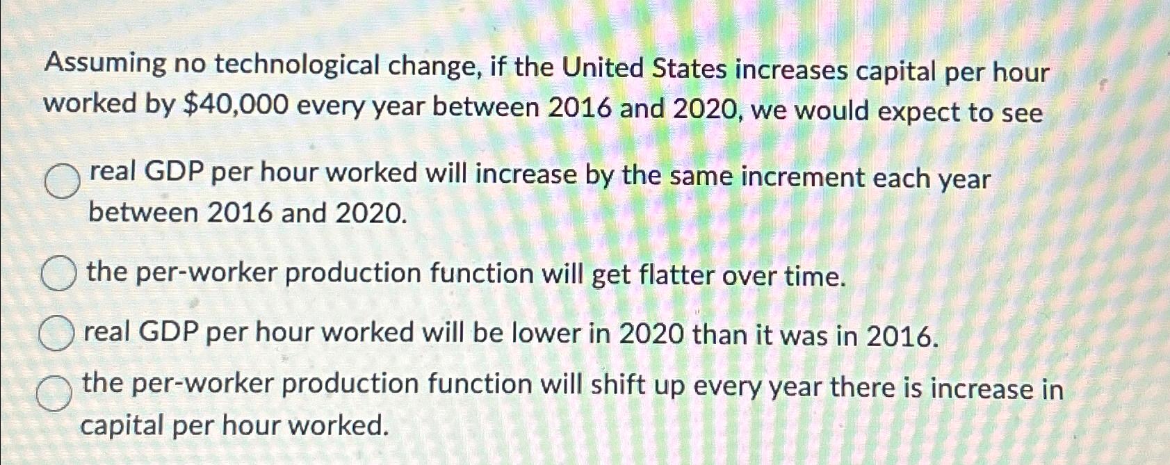 Solved Assuming no technological change, if the United | Chegg.com