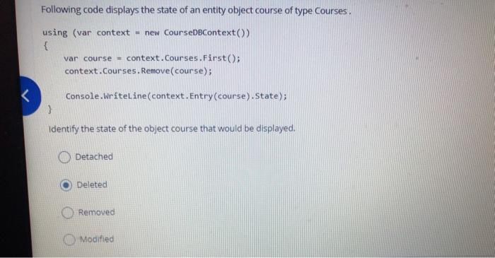 Solved Entity Framework Question: This has already been | Chegg.com