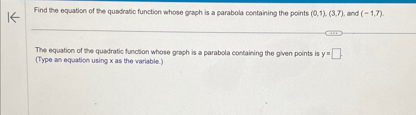 Solved Find the equation of the quadratic function whose | Chegg.com