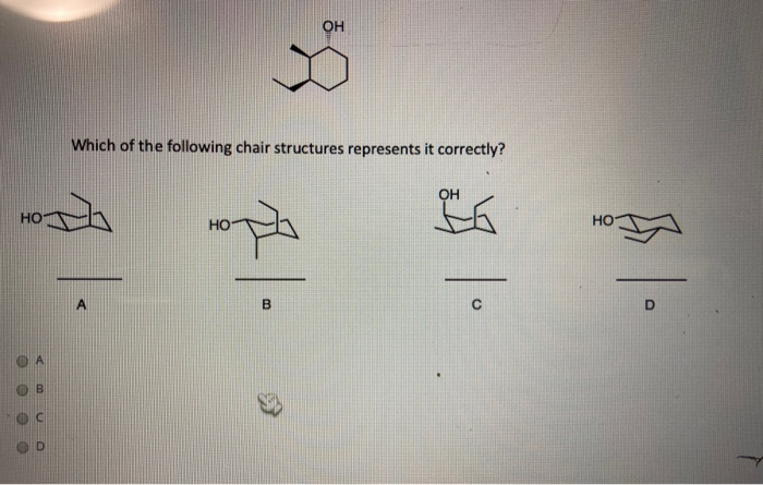Solved Which of the following chair structures represents it | Chegg.com