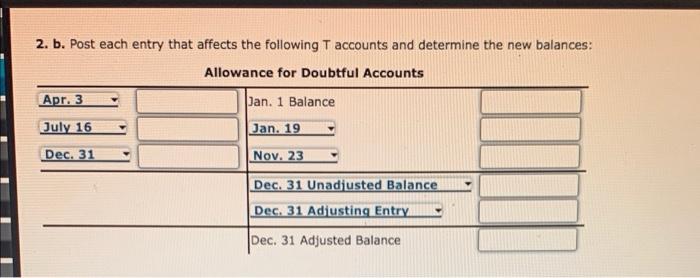 Solved Allowance method entries The following transactions | Chegg.com