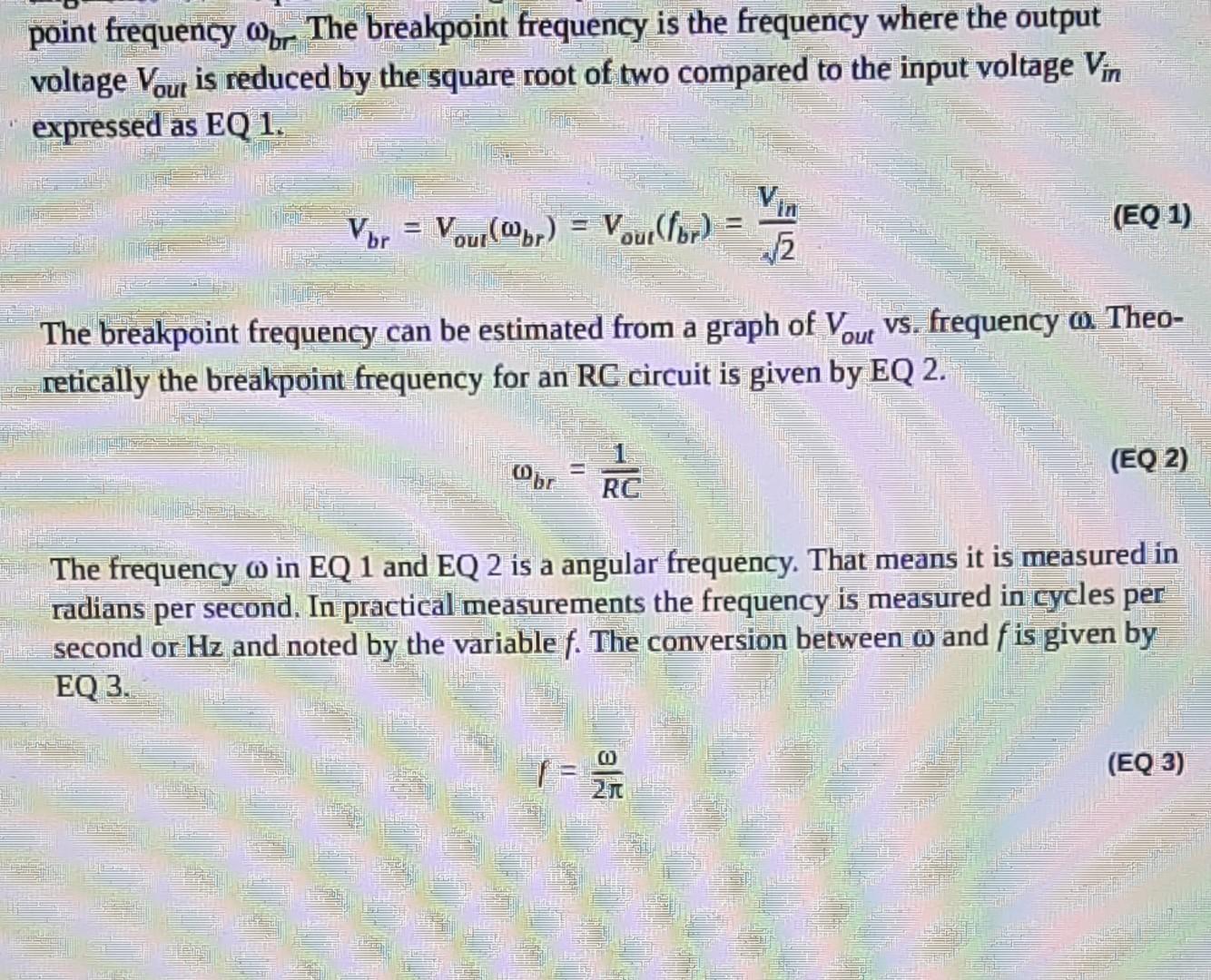 Solved point frequency ωbr The breakpoint frequency is the | Chegg.com