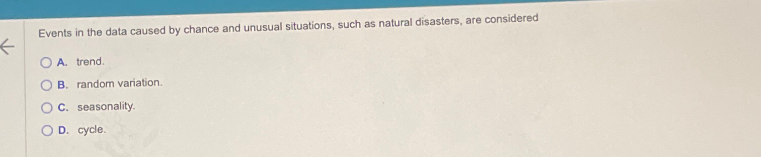 Solved Events in the data caused by chance and unusual | Chegg.com