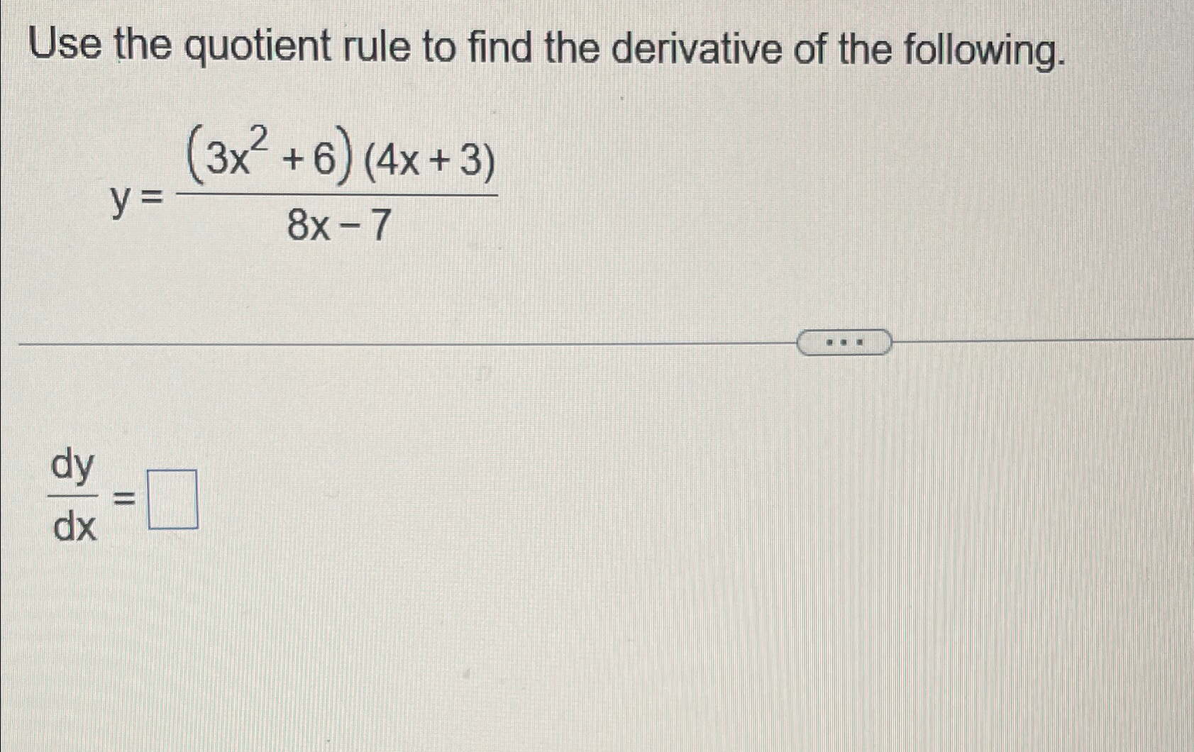 Solved Use the quotient rule to find the derivative of the | Chegg.com