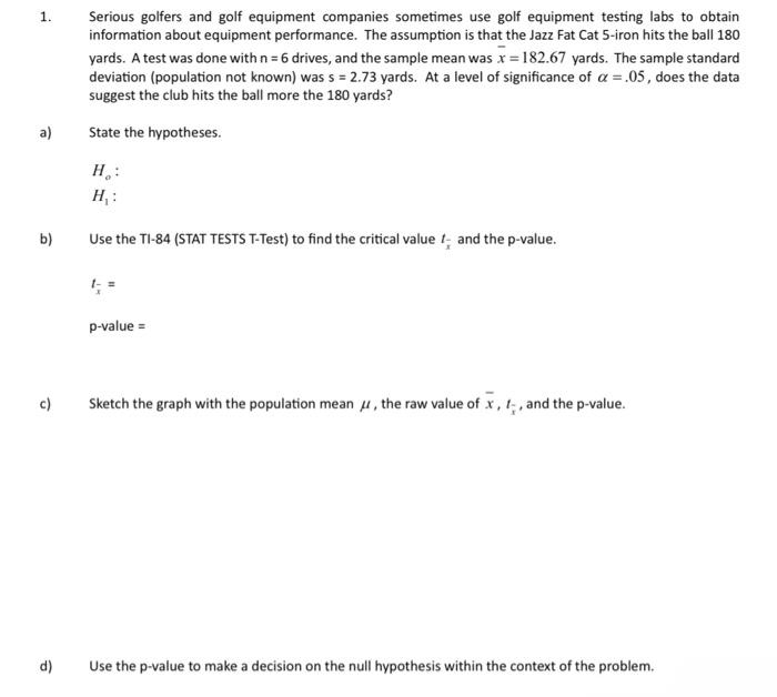 1. Serious golfers and golf equipment companies | Chegg.com