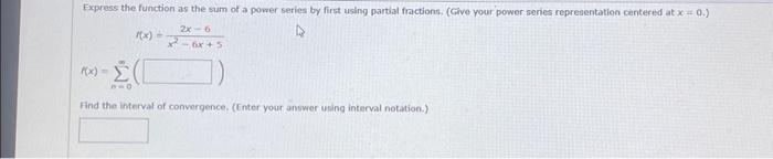 Solved Express the function as the sum of a power series by | Chegg.com