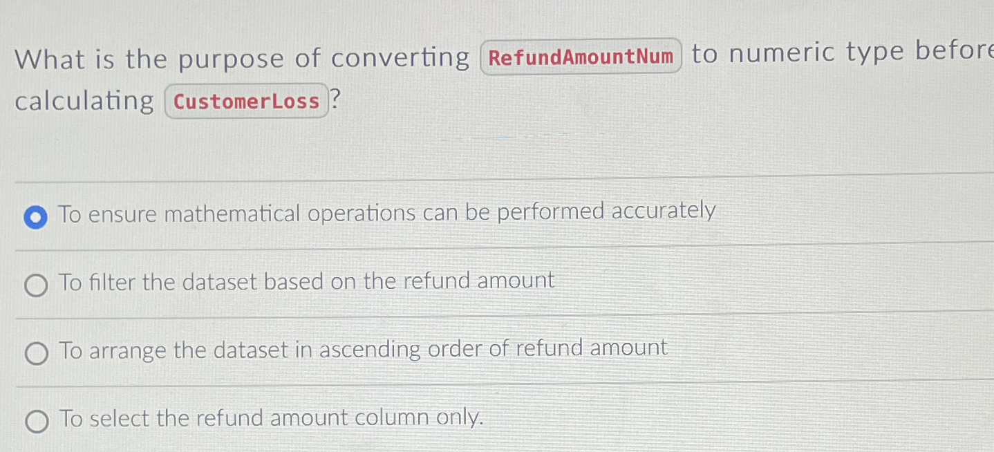 Solved What is the purpose of converting to numeric type | Chegg.com