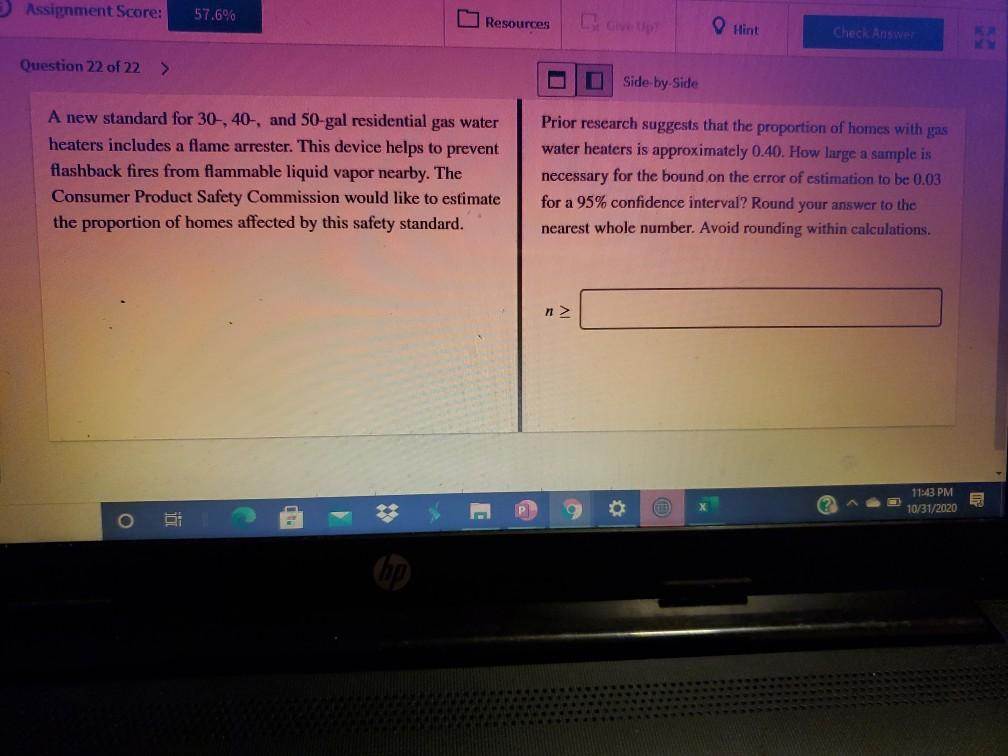 Solved Assignment Score: 57.6% Resources Hint Check Answer | Chegg.com