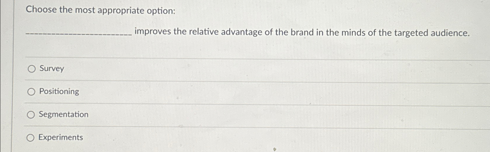 Solved Choose the most appropriate option: ﻿improves the | Chegg.com