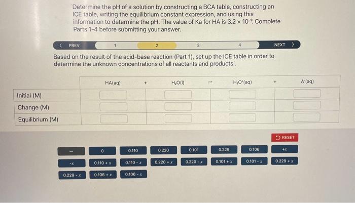 Solved Determine the pH of a solution by constructing a BCA | Chegg.com