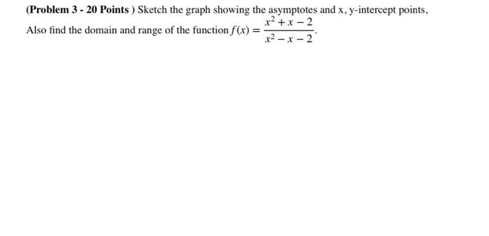 Solved (Problem 3-20 Points) Sketch the graph showing the | Chegg.com