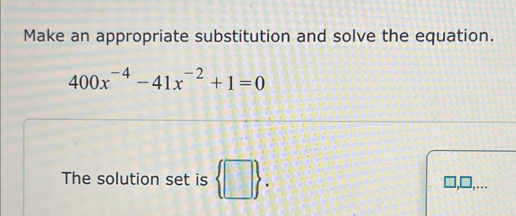 Solved Make an appropriate substitution and solve the | Chegg.com
