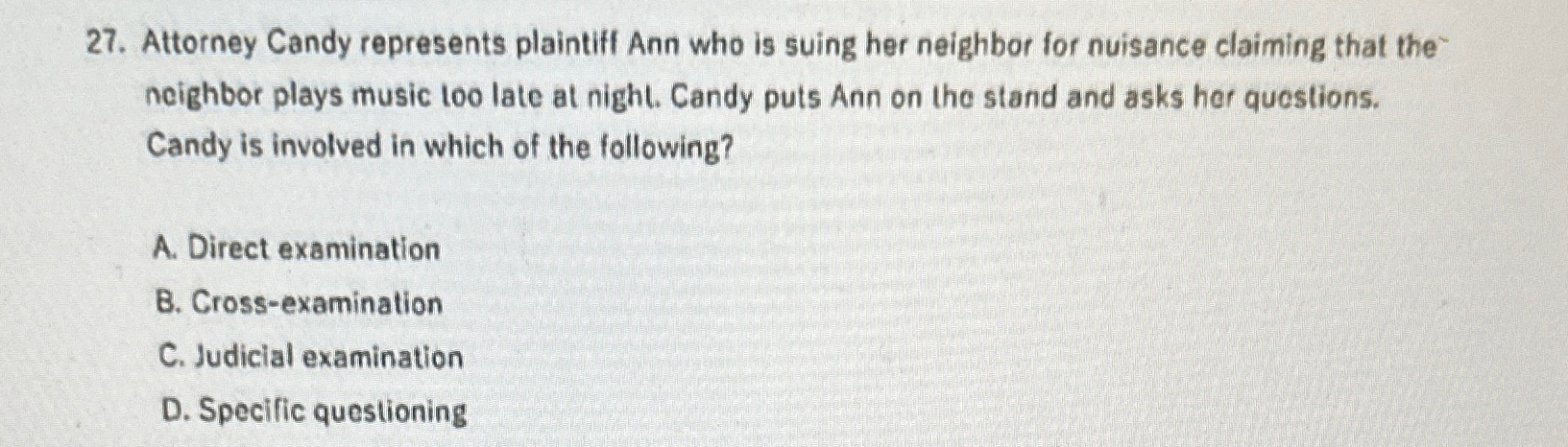 Solved Attorney Candy represents plaintiff Ann who is suing | Chegg.com