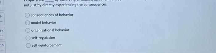 Solved 12 5 15 not just by directly experiencing the | Chegg.com