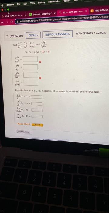 Solved ind ∂x2∂2f,∂y2∂2f,∂x∂y∂2f, and | Chegg.com