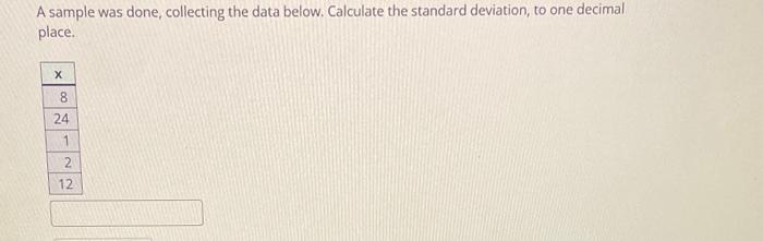 Solved A sample was done, collecting the data below. | Chegg.com