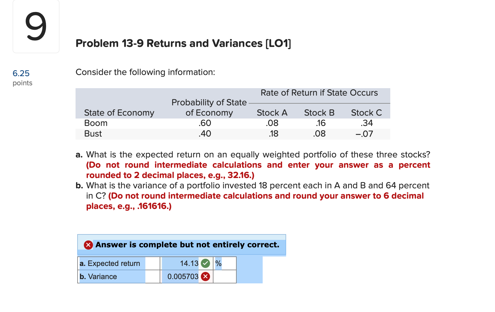 Solved Problem 13-9 ﻿Returns and Variances | Chegg.com