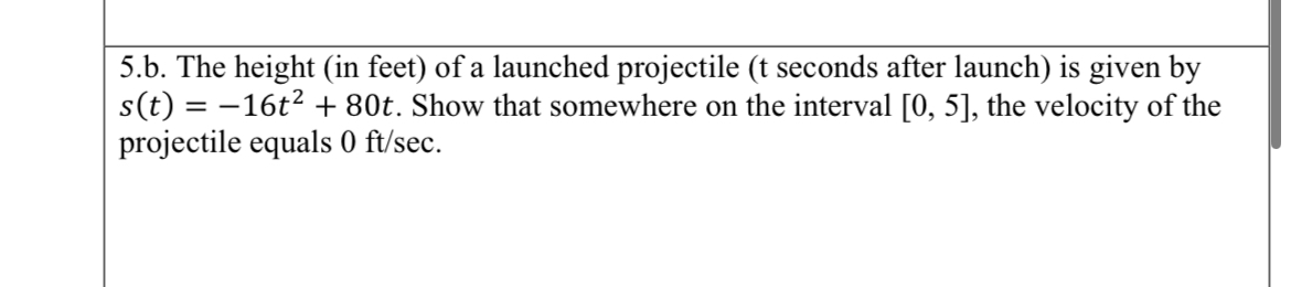 Solved ROLLES OR MEAN VALUE THEOREM 5.b. ﻿The height (in | Chegg.com