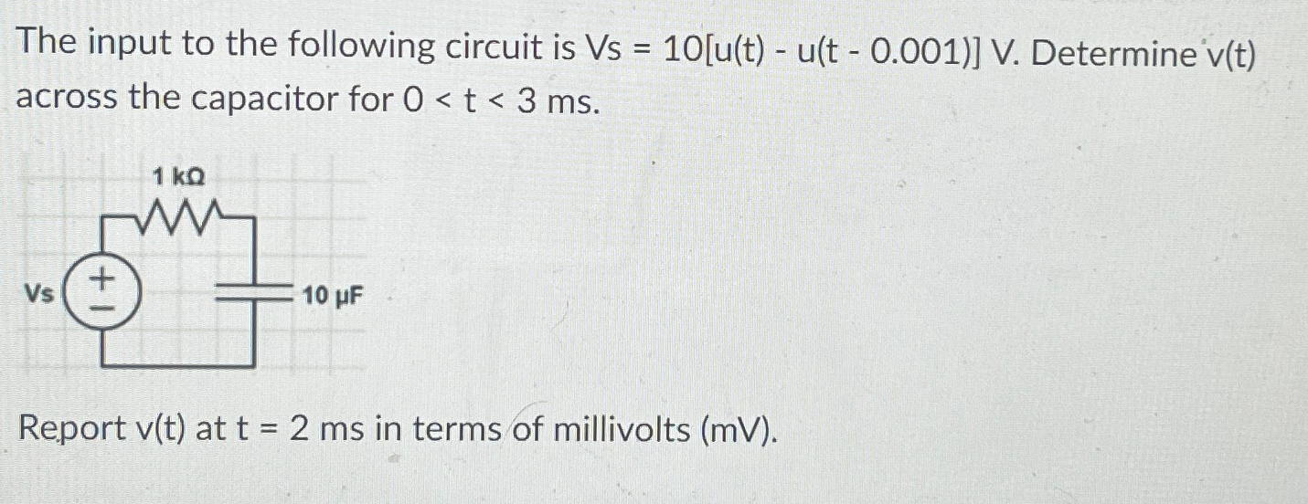 Solved The input to the following circuit is | Chegg.com