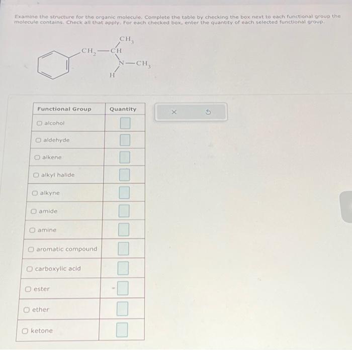 Solved Examine the structure for the organic molecule. | Chegg.com