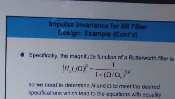 Solved Impulse Invariance for IIR Filter Design: Example | Chegg.com