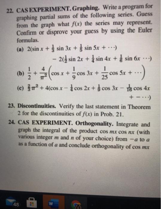 Solved 22. CAS EXPERIMENT. Graphing. Write a program for | Chegg.com