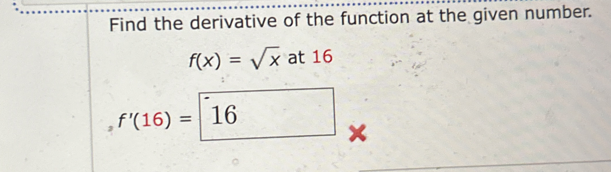 Solved Find the derivative of the function at the given | Chegg.com