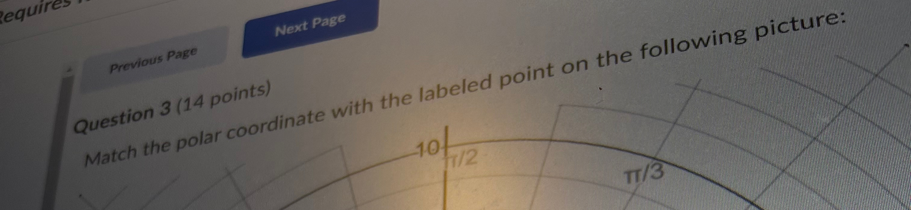 Question 3 (14 ﻿points)Match the polar coordinate | Chegg.com