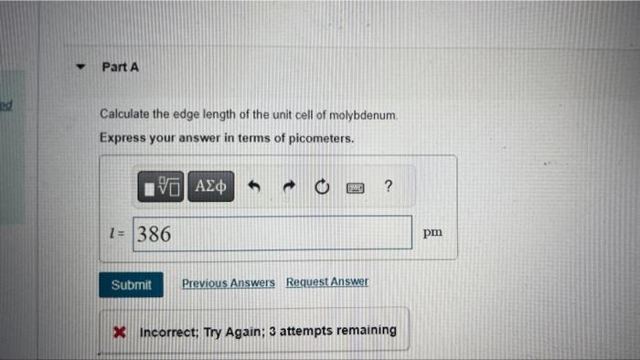 Solved MISSED THIS? Watch KCV: Unit Cells: Simple Cubic. | Chegg.com